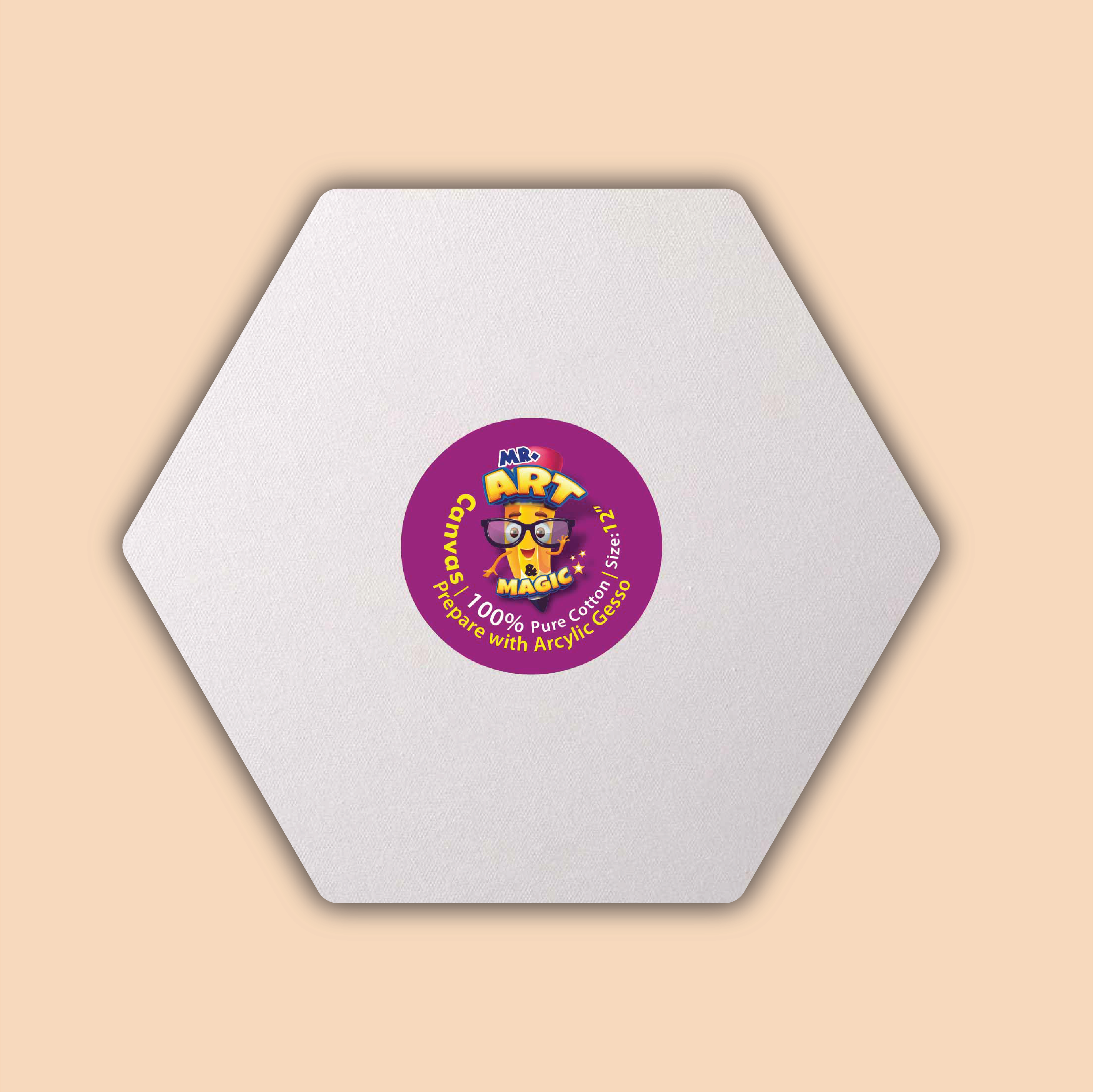 12-Inch White Hexagon Canvas Board – Mr Art & Magic