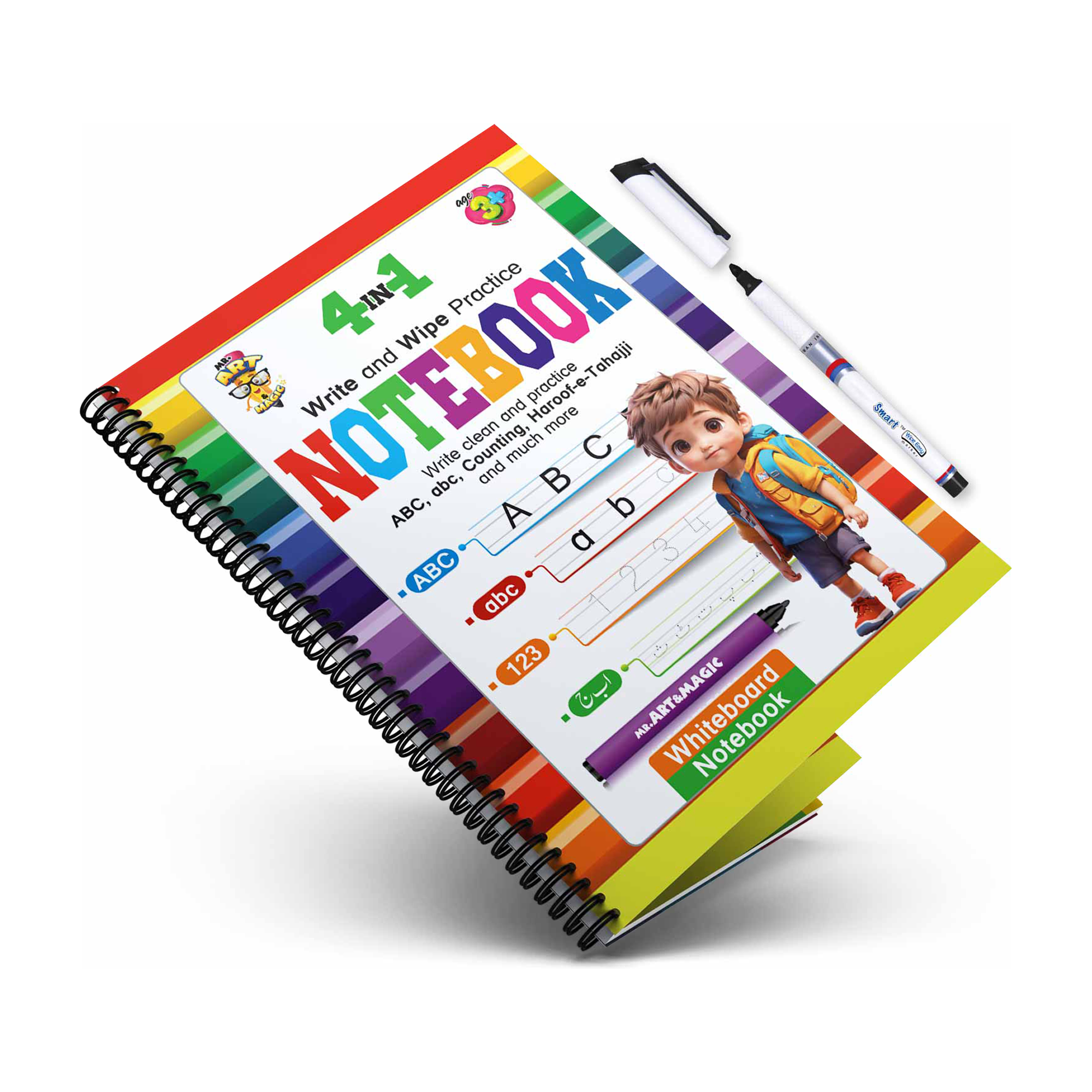 4 in 1 Write & Wipe Practice Notebook – Mr Art & Magic